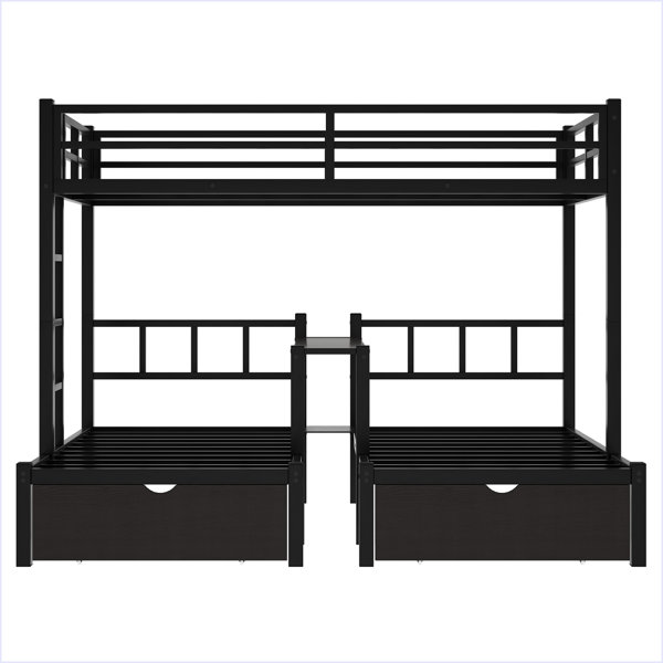 Isabelle & Max™ FULL XL Over Twin & Twin Triple Bunk Bed With Drawers, Multi-Functional Metal ...